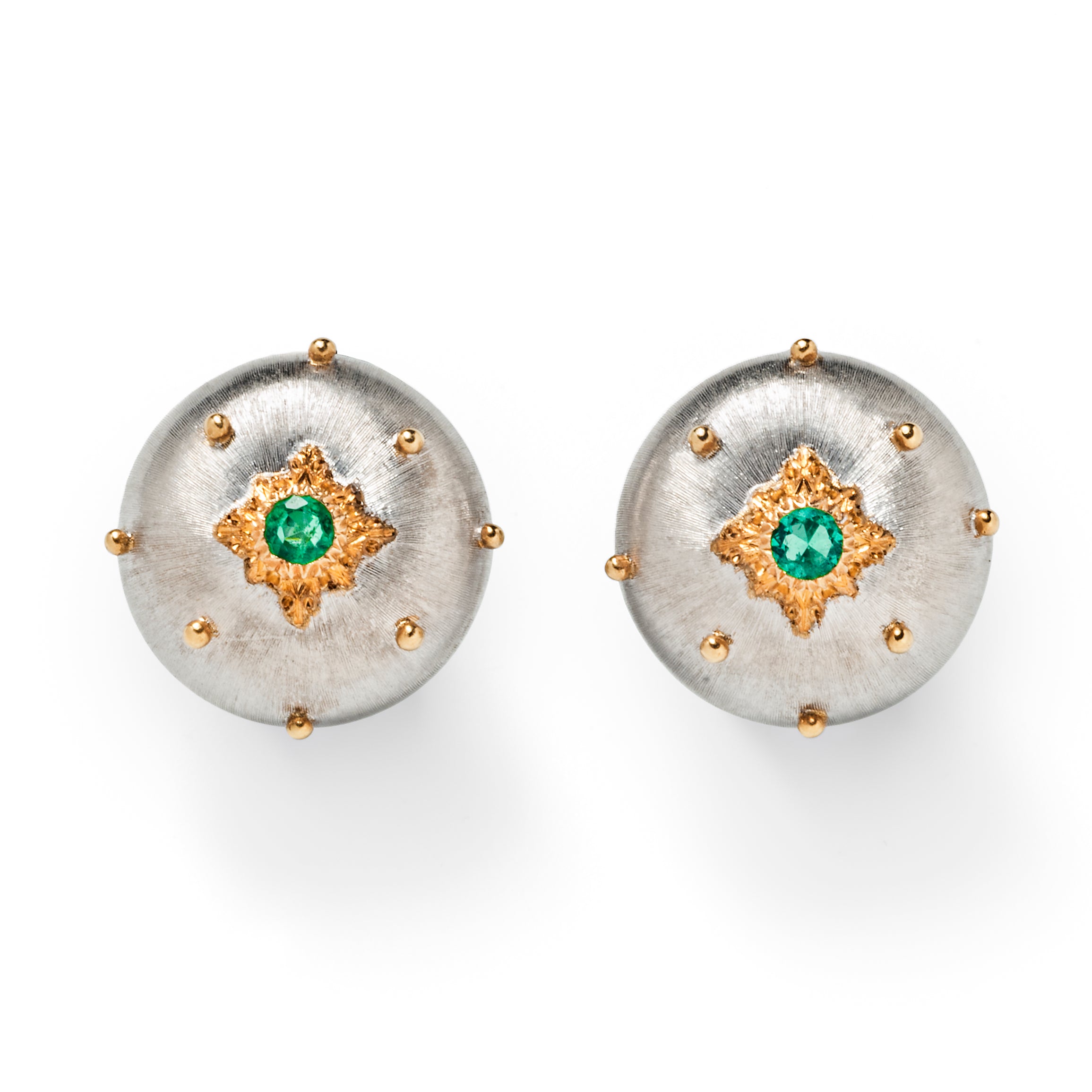 Buccellati 18k Gold and Emerald Button Earrings – Tiina Smith Jewelry