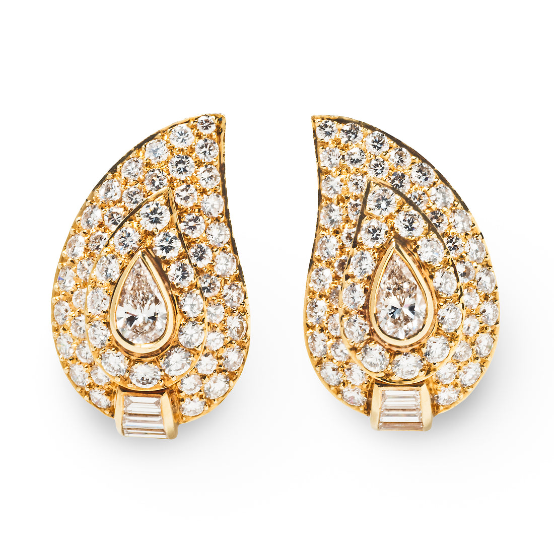 Van Cleef & Arpels Diamond and 18k Gold Ear Clips | Tiina Smith Jewelry